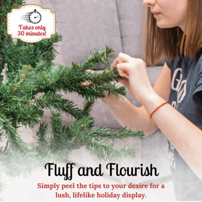 EVRE Artificial Christmas Tree Pine Cone & Berries 5FT 150cm 500 Tips Extra Bushy - 4/5/6/7/8FT ...