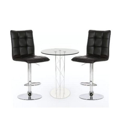 EVRE Cuban Bar Stool Adjustable Swivel Gas Lift for Pubs Counters ...