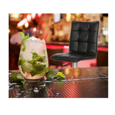 EVRE Cuban Bar Stool Adjustable Swivel Gas Lift for Pubs Counters ...