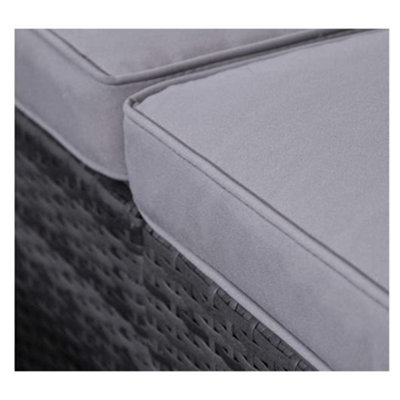 EVRE Grey Rattan Outdoor Garden Furniture Nevada Set 6 Seater Sofa with ...