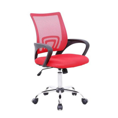 EVRE Mesh Task Chair Red For Home Work Study Office with Ergonomic ...
