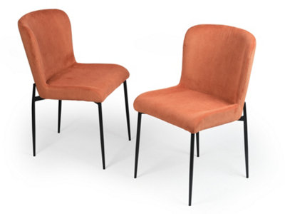 EVRE Orange Freddie Dining Chairs Set of 2, Upholstered, Corduroy ...