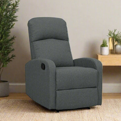 EVRE Recliner Armchair Fabric Charcoal with Adjustable Leg Rest Recline ...