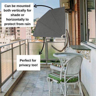 EVRE Side Awning 3 Step Collapsible For Terrace Balcony Sun Shade ...