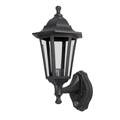 Ex-Pro Outdoor Security Wall Light Lantern with PIR Motion Sensor, IP44 ...