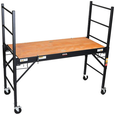 Excel 1.485m Adjustable Rolling Scaffold Tower with Multipurpose DIY ...