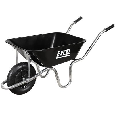 Excel 100L Heavy Duty Wheelbarrow with Steel Tray