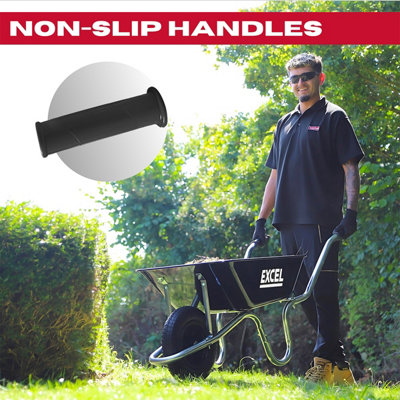 Excel 100L Heavy Duty Wheelbarrow with Steel Tray