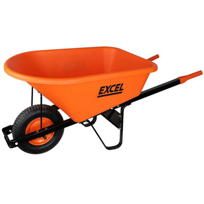 Excel 120L Heavy Duty Wheelbarrow with HDPE Plastic Tray