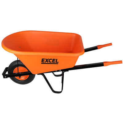 Excel 120L Heavy Duty Wheelbarrow with HDPE Plastic Tray
