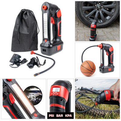 Excel 12V Cordless Digital Car Tyre Inflator Automatic Air Compressor Pump