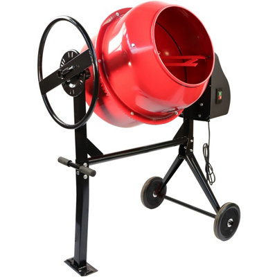 Excel 140L Portable Cement Mixer 550W 230V with Wheels for Concrete ...