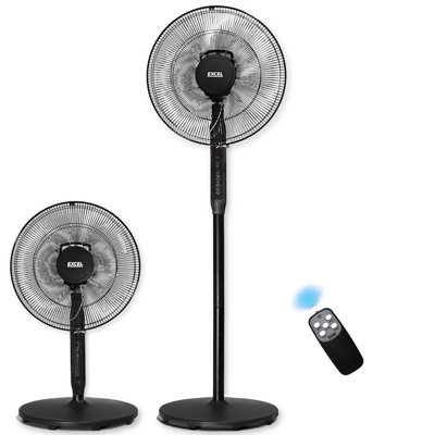 Excel 16" Height Adjustable Pedestal Fan Digital Touch Panel with ...
