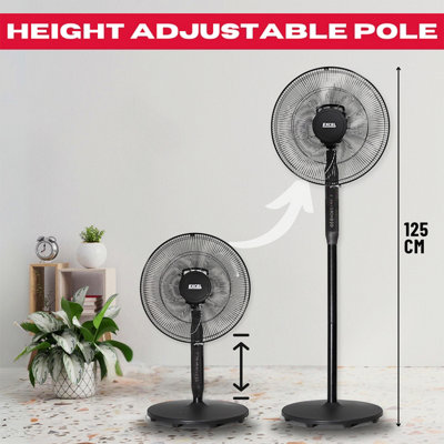 Excel 16" Height Adjustable Pedestal Fan Digital Touch Panel with ...