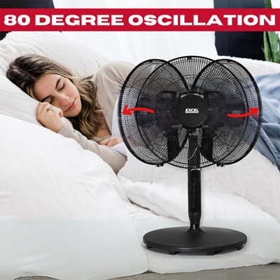 Excel 16" Height Adjustable Pedestal Fan Digital Touch Panel with ...