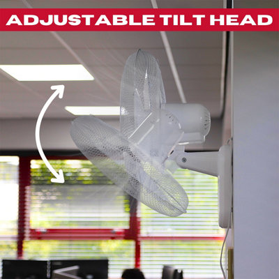 Excel 16" Wall Mount Fan with Remote Control - White