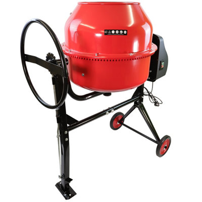 Excel 180L Portable Cement Mixer 800W 240V with Wheels for Concrete ...