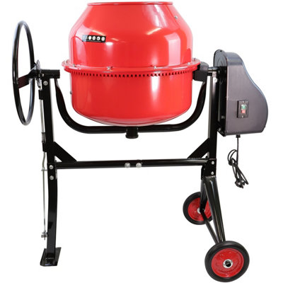 Excel 180L Portable Cement Mixer 800W 240V with Wheels for Concrete ...