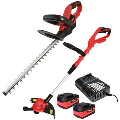 Excel 18V 2 Piece Garden Power Tools with 2 x 5.0Ah Battery & Charger ...