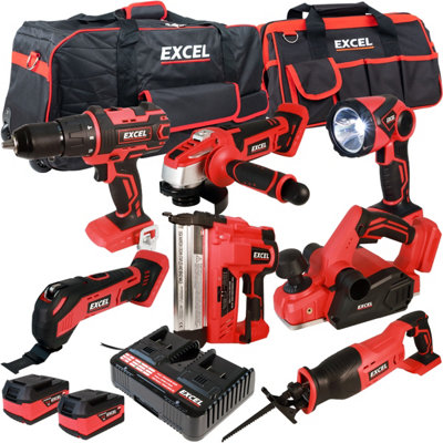 Excel 18V 7 Piece Power Tool Kit with 2 x 5.0Ah Batteries EXL10208