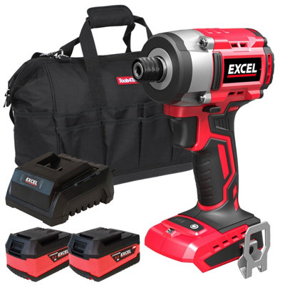 Excel 18V Cordless Brushless Impact Driver with 2 x 5.0Ah Battery ...