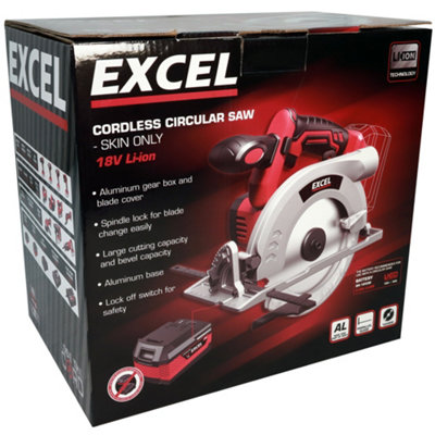 Excel 18V Cordless Circular Saw 165mm Circular Saw Includes 1x 4.0Ah ...
