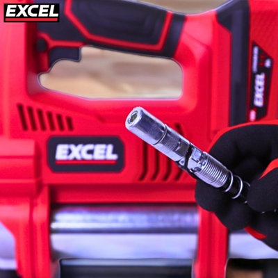 Excel 18V Cordless Grease Gun with 1 x 2.0Ah Battery Charger & Bag
