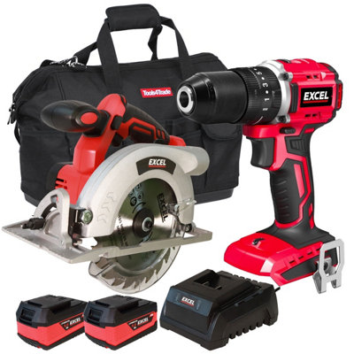 Excel 18V Cordless Twin Pack with 2 x 5.0Ah Batteries & Charger in Bag ...