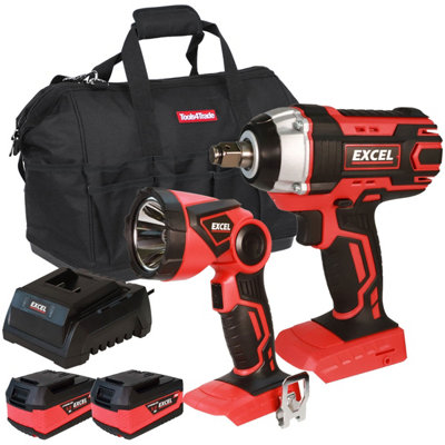 Excel 18V Cordless Twin Pack with 2 x 5.0Ah Batteries & Charger in Bag ...