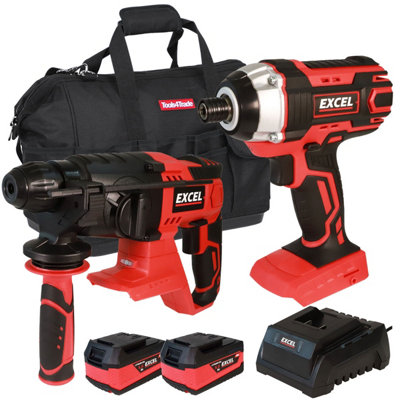 Excel 18V Cordless Twin Pack with 2 x 5.0Ah Batteries & Charger in Bag EXL5092 | DIY at B&Q