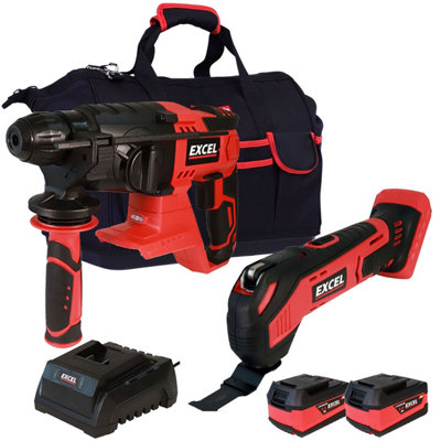 Excel 18V Cordless Twin Pack with 2 x 5.0Ah Batteries & Charger in Bag ...