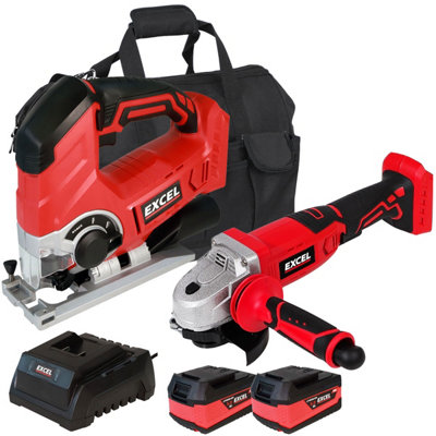 Excel 18V Cordless Twin Pack with 2 x 5.0Ah Batteries & Charger in Bag ...