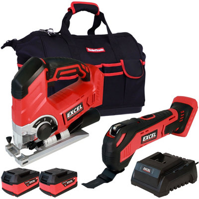 Excel 18V Cordless Twin Pack with 2 x 5.0Ah Batteries & Charger in Bag ...