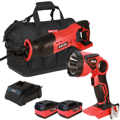 Excel 18V Cordless Twin Pack with 2 x 5.0Ah Batteries & Charger in Bag ...