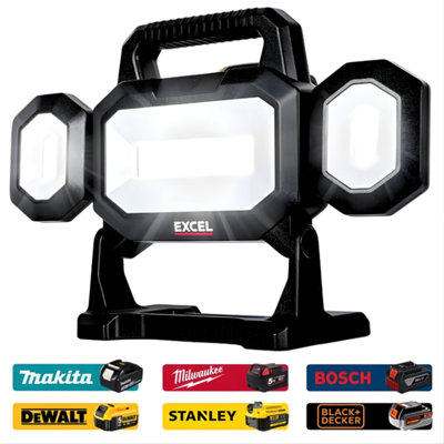 Excel 18V LED Work Light 5000 Lumens with Multi-Brand Battery Compatibility