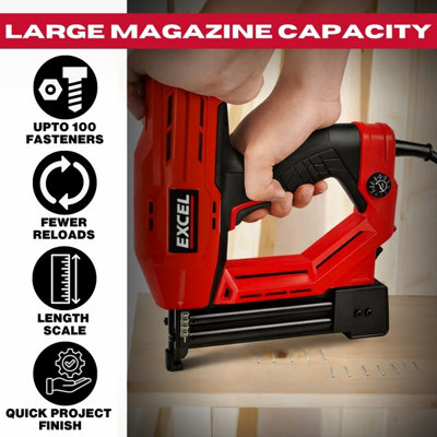 Excel 2-in-1 Electric Stapler Nailer Gun 15-32mm Heavy Duty 240V