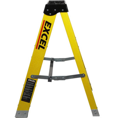 Excel 2 Tread Fibreglass Step Ladder for Electricians 0.76m Heavy Duty ...
