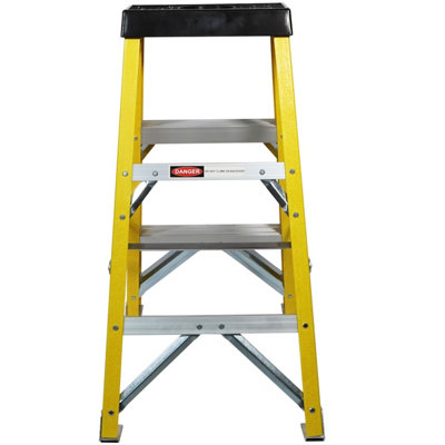 Excel 2 Tread Fibreglass Step Ladder for Electricians 0.76m Heavy Duty ...