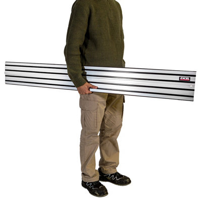 Excel 2 x 1.5m Guide Rails with Connector & Carry Bag Plunge Saw Track ...