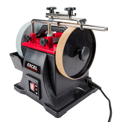 Excel 200mm Wet Stone Grinder Sharpener 180W 240V with Honing Wheel for ...
