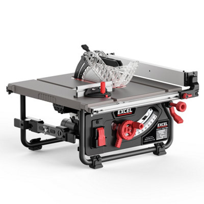 Excel 254mm Table Saw 1800W/240V with Blade Guard Rip Fence and Leg ...