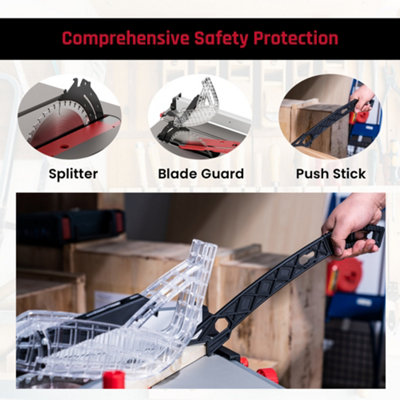 Excel 254mm Table Saw 1800W/240V with Blade Guard Rip Fence and Leg ...