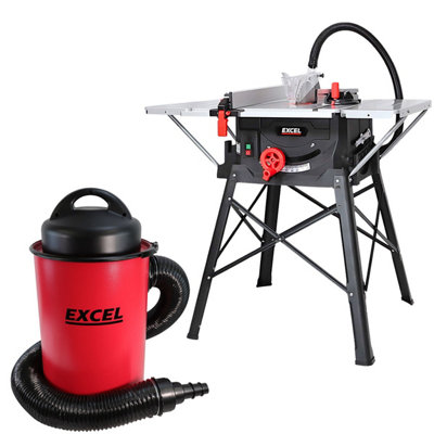 Excel 255mm Table Saw with Dust Extractor 50L Vacuum Cleaner 240V