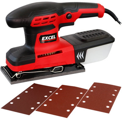 Excel 260W Palm Sander 1/3" Orbital Sheet Sanding with Dust Box ...