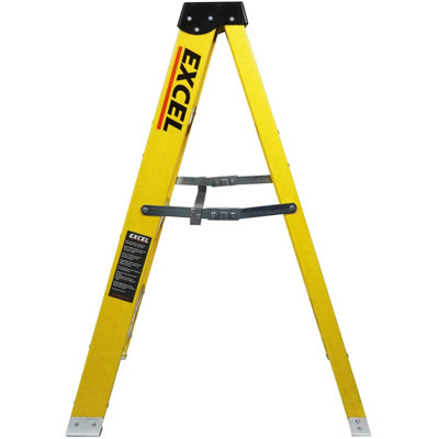 Excel 3 Tread Fibreglass Step Ladder for Electricians 1.03m Heavy Duty ...