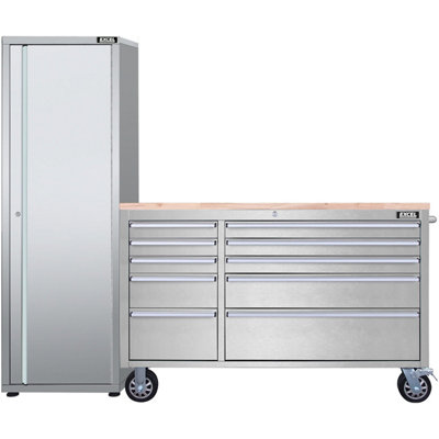 Excel 57inch 10 Drawer Stainless Steel Workbench Roller Tool Chest ...