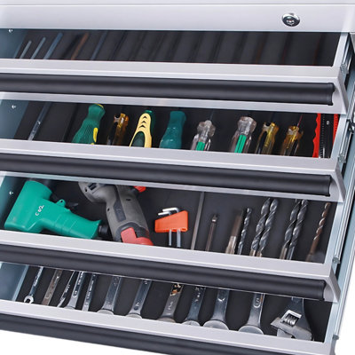 Excel 6 Drawer Heavy Duty Stainless Steel Tool Cabinet Ideal for Garage ...