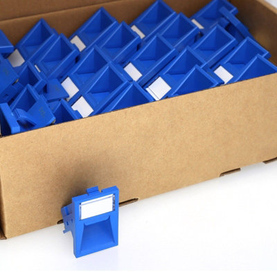 Excel 6C Angled Shutter For RJ45 LJ6C Jack Face Plates Floor Box Blue ...