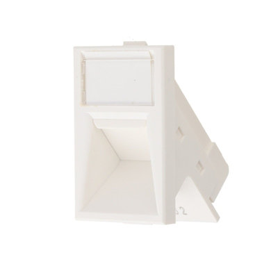 Excel 6C Angled Shutter For RJ45 LJ6C Jack Face Plates Floor Box White