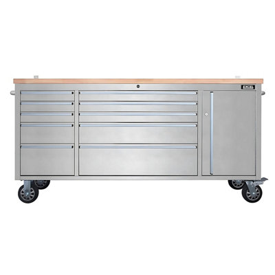 Excel 72inch 10 Drawer Stainless Steel Workbench Roller Tool Chest ...